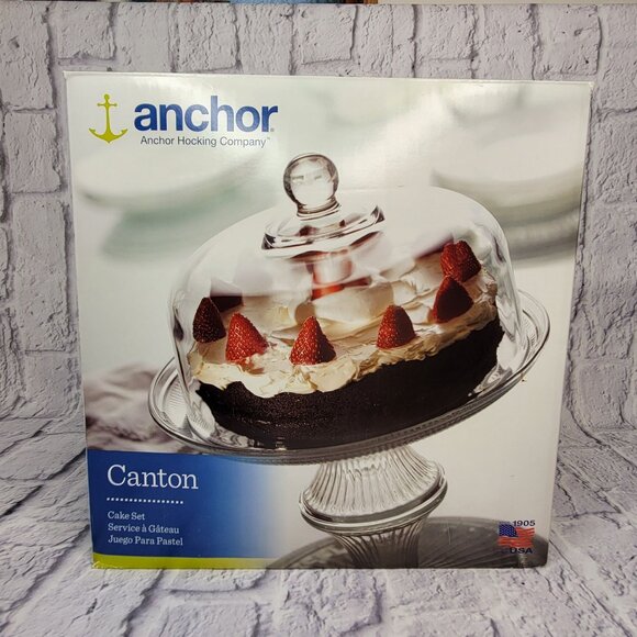 Anchor Hocking | Kitchen | Anchor Hocking Company Canton Cake Set 2 ...